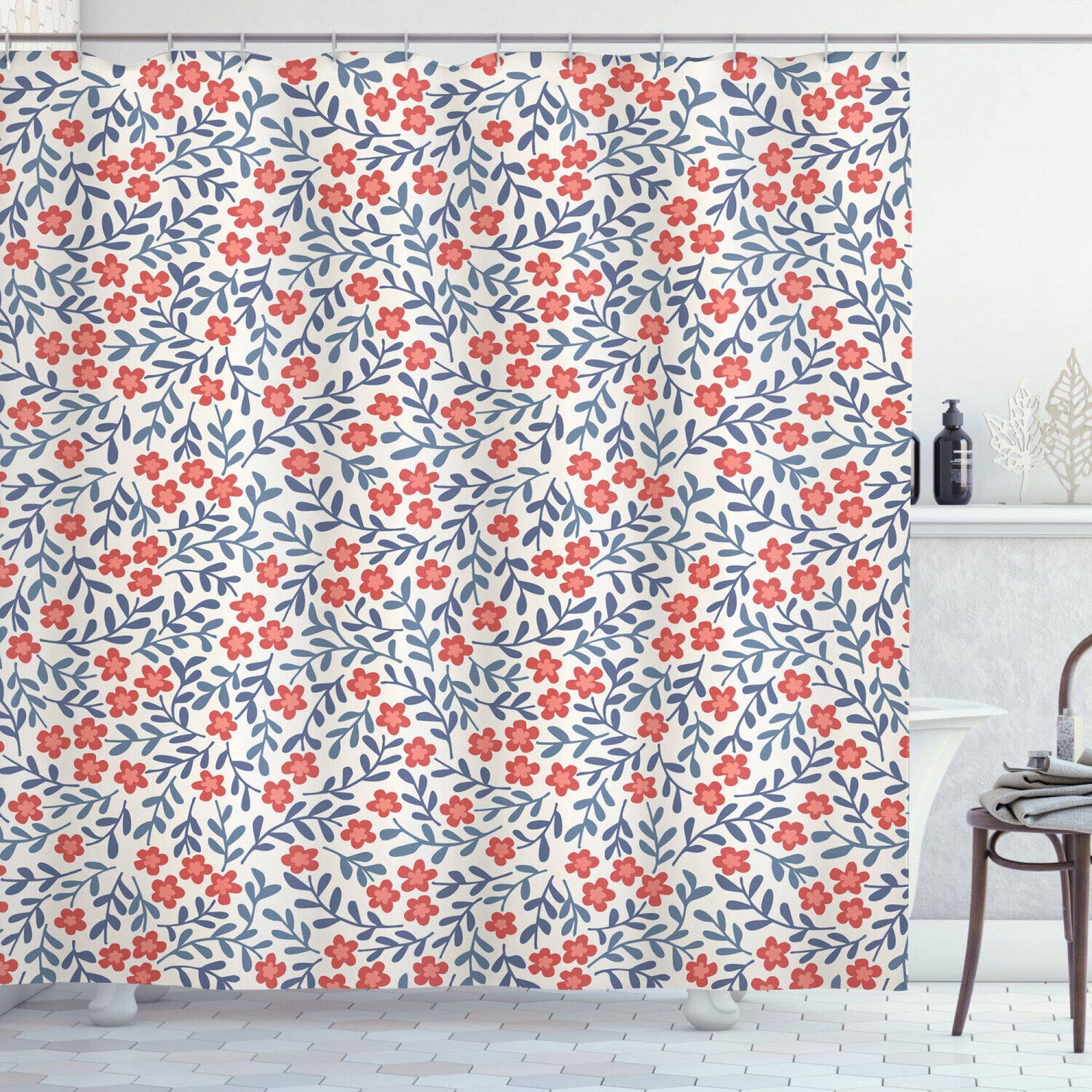 Vintage Shower Curtain Retro Floral Print for Bathroom - Walmart.com