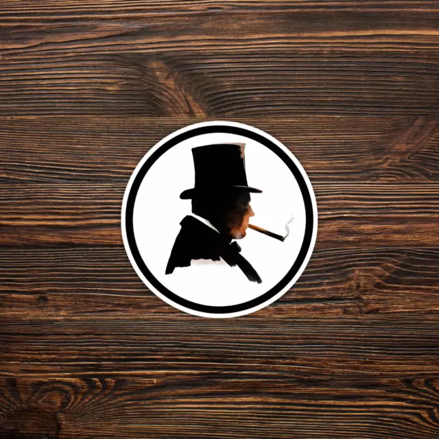 Vintage Silhouette Man Smoking Cigar Sticker - Classy Top Hat Gentleman ...