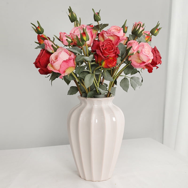 Vintage Silk Rose Bouquet, 3-Head Greek Rose, Home Decor, Wedding ...