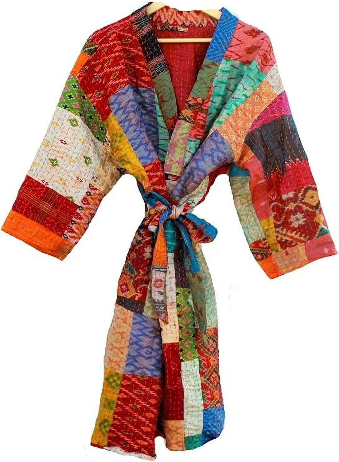 Vintage Silk sari kantha Kimono Robes lover recycled dressing gowns ...