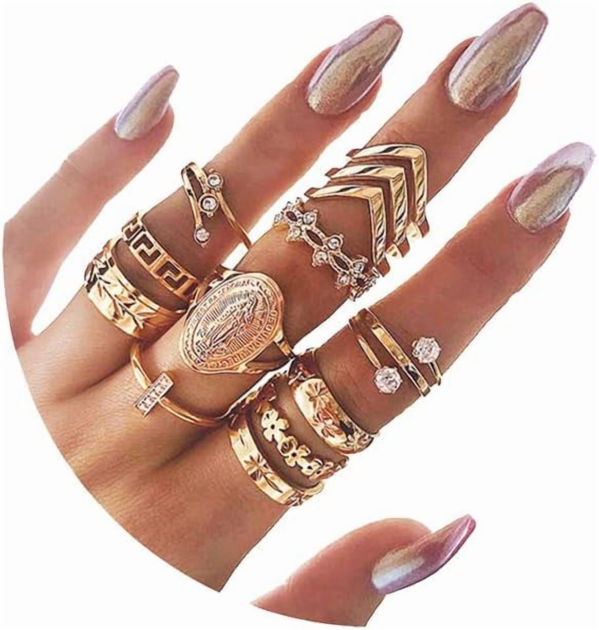 Vintage Silver Knuckle Goth Punk Rings Set for Women Men,Bohemian ...