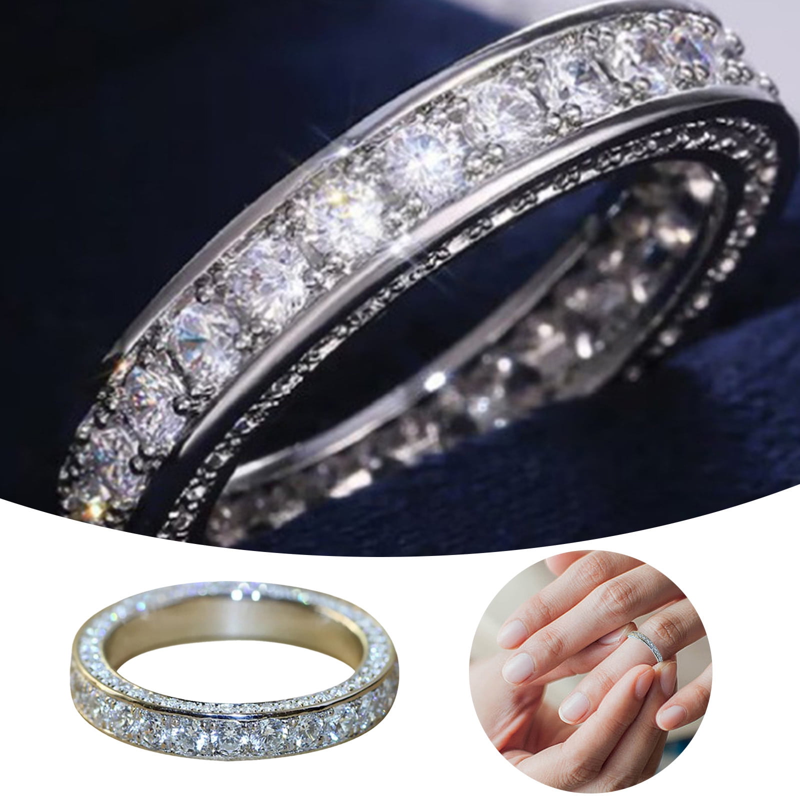 Vintage Silver Punk Rings Set for Men Wedding Band Women Spiral ...