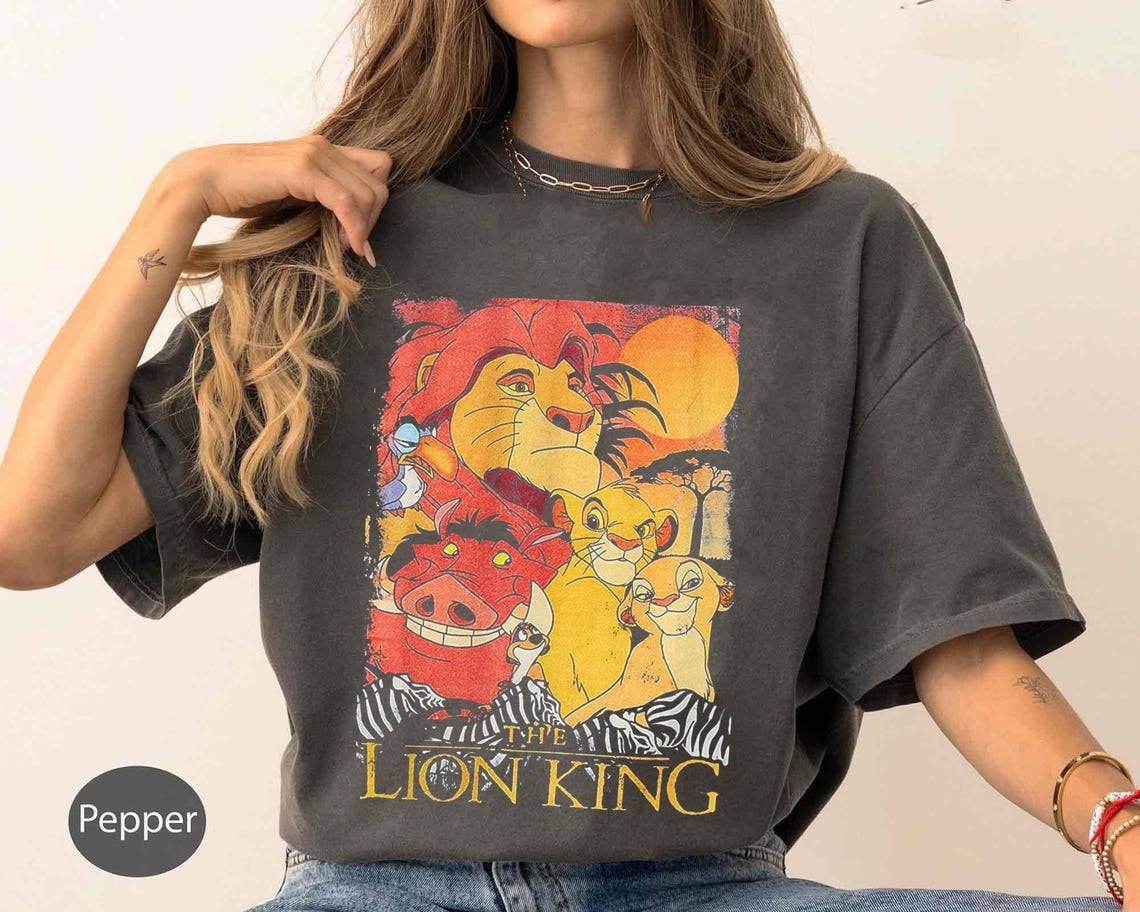 Vintage Simba Nala Pumbaa Timon Comfort Colors T-Shirt, Disney The Lion King Characters Shirt ...