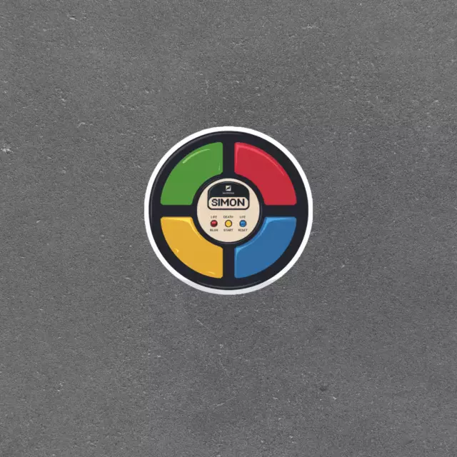 Vintage Simon Electronic Memory Game Sticker - Classic 80S Handheld Toy ...