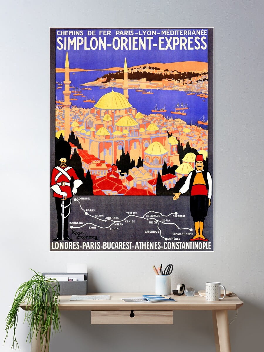 Vintage Simplon Orient Express London Constantinople Poster Wall Art ...