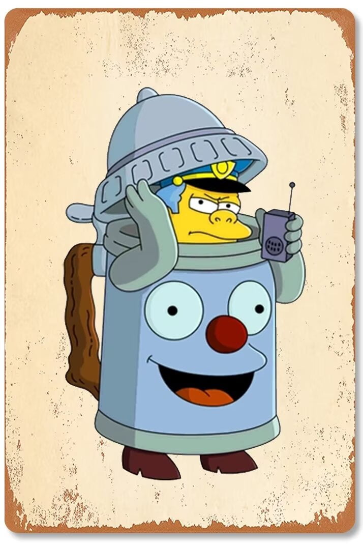 Vintage Simpson Cartoon Metal Plaque Poster The Sheriff Clancy Wiggum ...