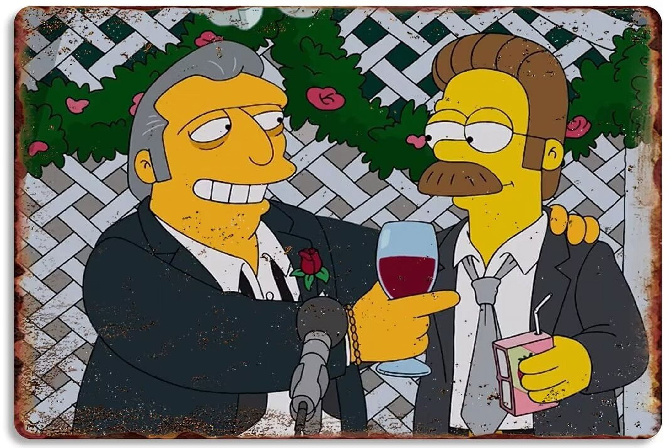 Vintage Simpson Dringking Tin Sign The Simpsons Cartoon Metal Poster ...