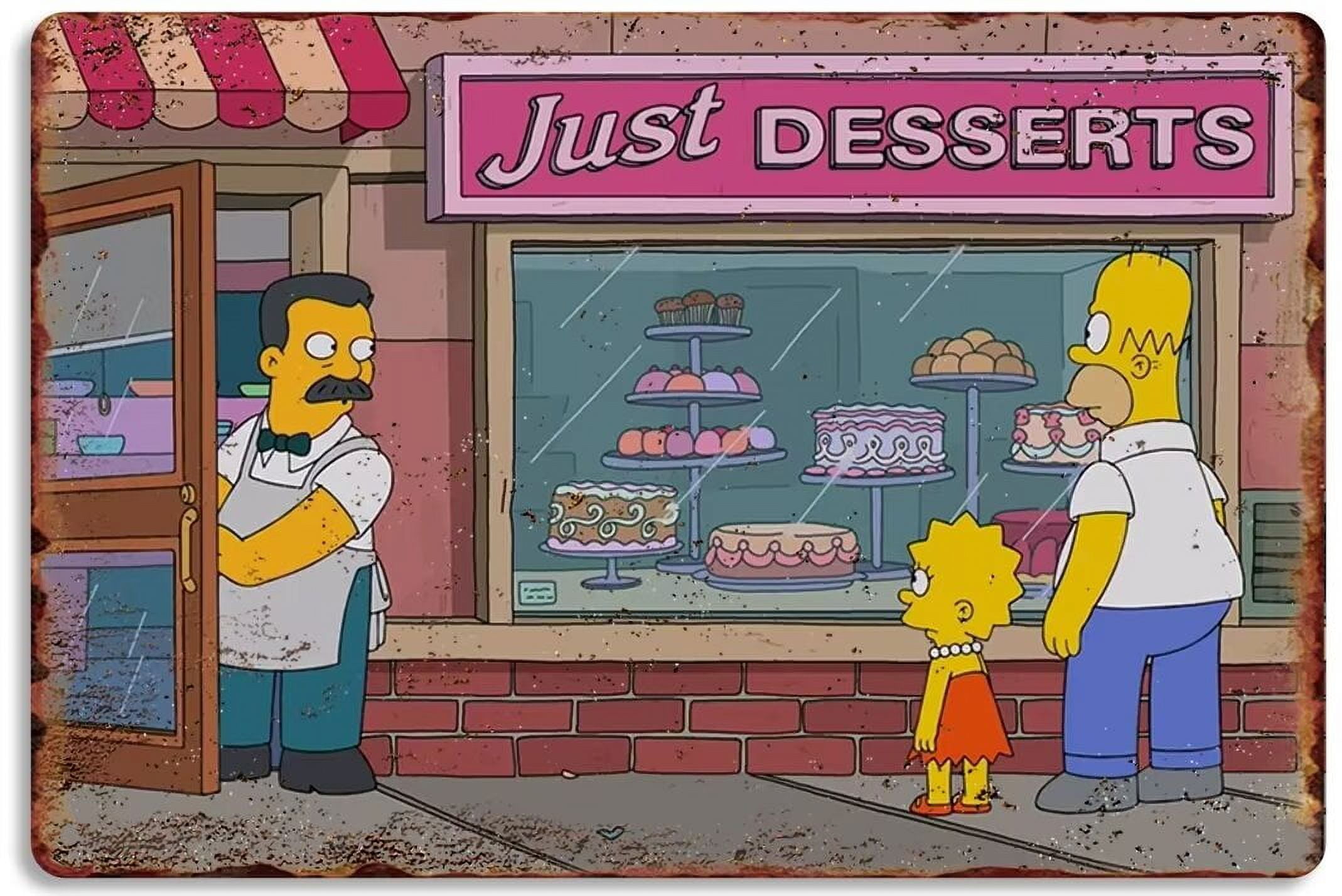 Vintage Simpson Tin Sign Homer Simpson Takes Lisa Simpson To The Cake ...