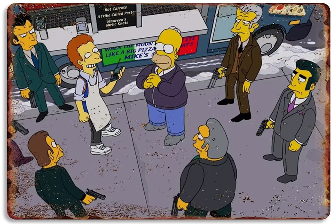 Vintage Simpsons Metal Plaque Poster The Simpsons Cartoon Metal Tin ...