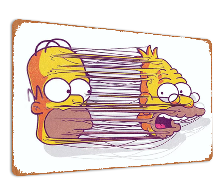 Vintage Simpsons Poster Metal Sign Funny The Simpson Father And Son ...