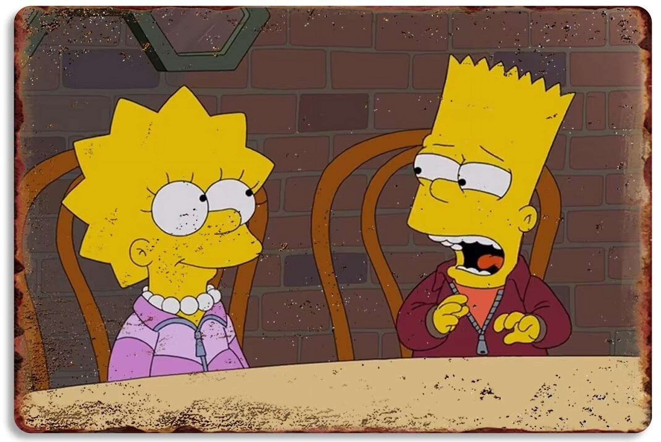 Vintage The Simpsons Tin Sign Bart Simpson Is Talking With Lisa Simpson ...