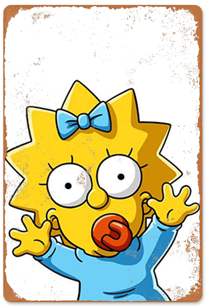 Vintage Simpsons Tin Sign The Simpsons Pacifier Metal Poster Retro ...