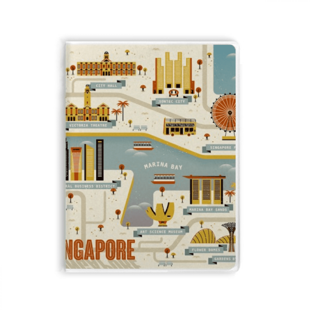 Vintage Singapore Landmark Notebook Gum Cover Diary Soft Cover Journal ...
