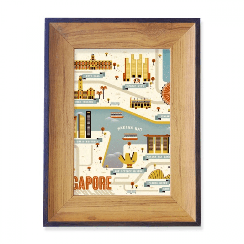Vintage Singapore Landmark Photo Frame Exhibition Display Art Desktop ...