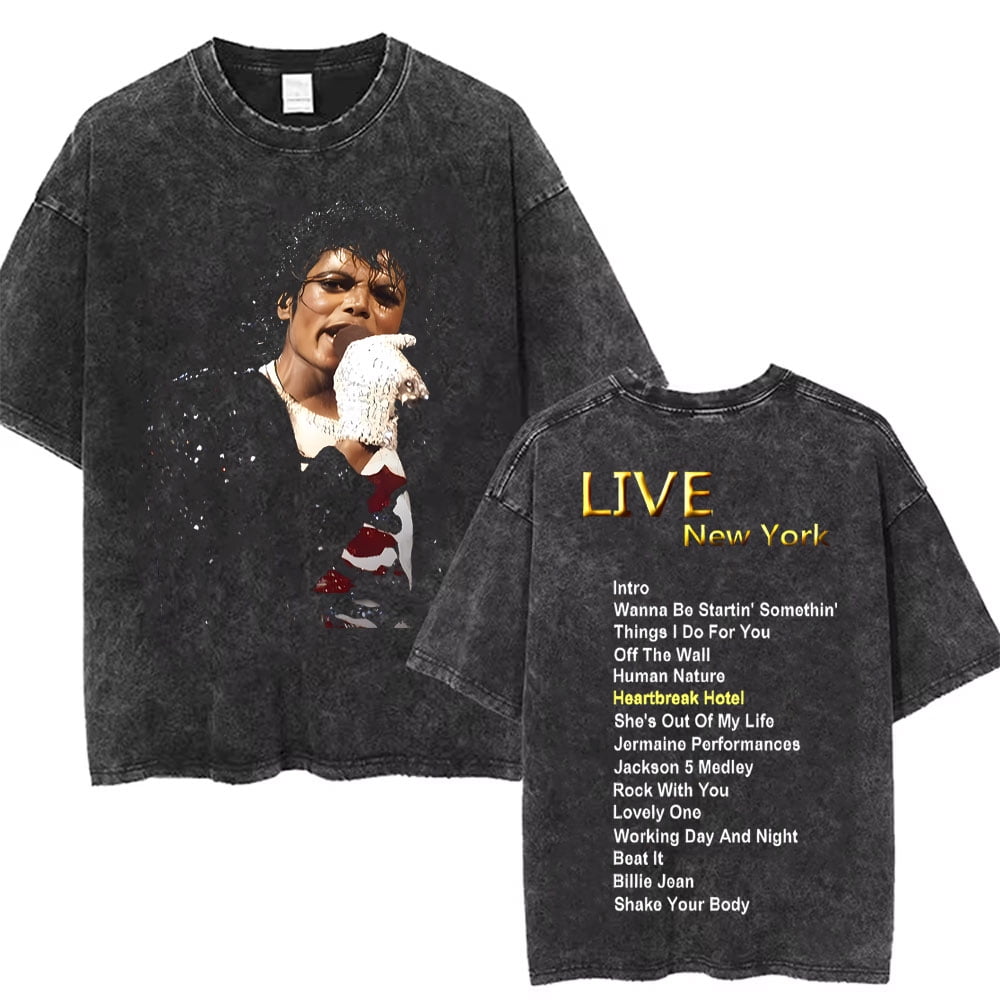 Vintage Singer World Tour 2Side Wash T Shirts Music Graphic Classic Hip ...