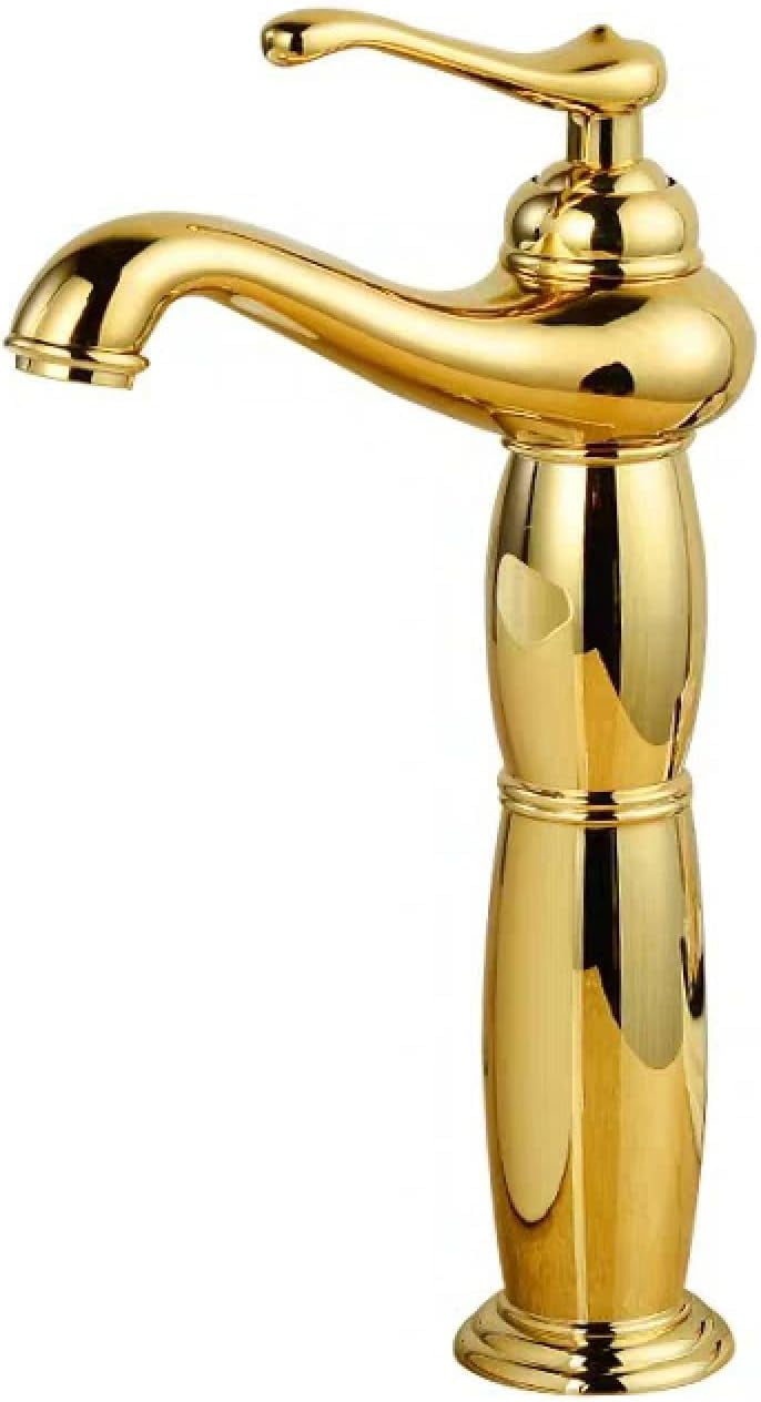 Vintage Sink Faucet Bathroom Gold, Single Handle Basin Mixer Tap for ...