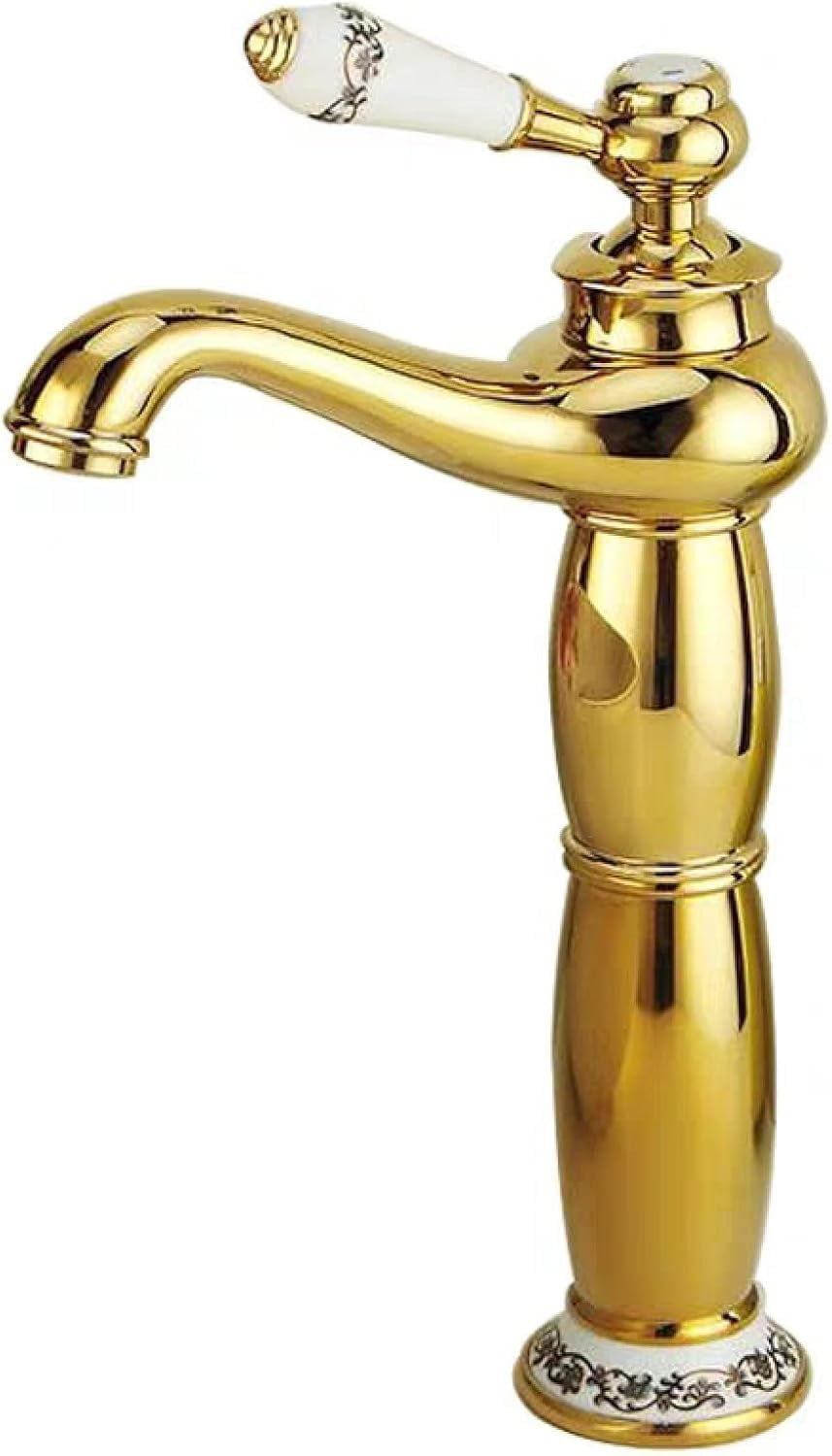 Vintage Sink Faucet Bathroom Gold, Single Handle Basin Mixer Tap for ...