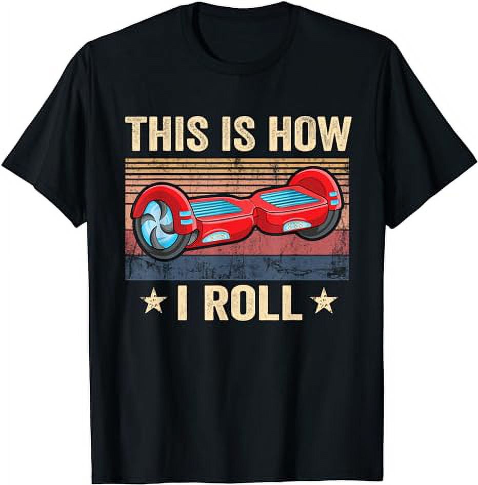 Vintage Skater gift Electric Self Balancing Retro Hoverboard T-Shirt ...