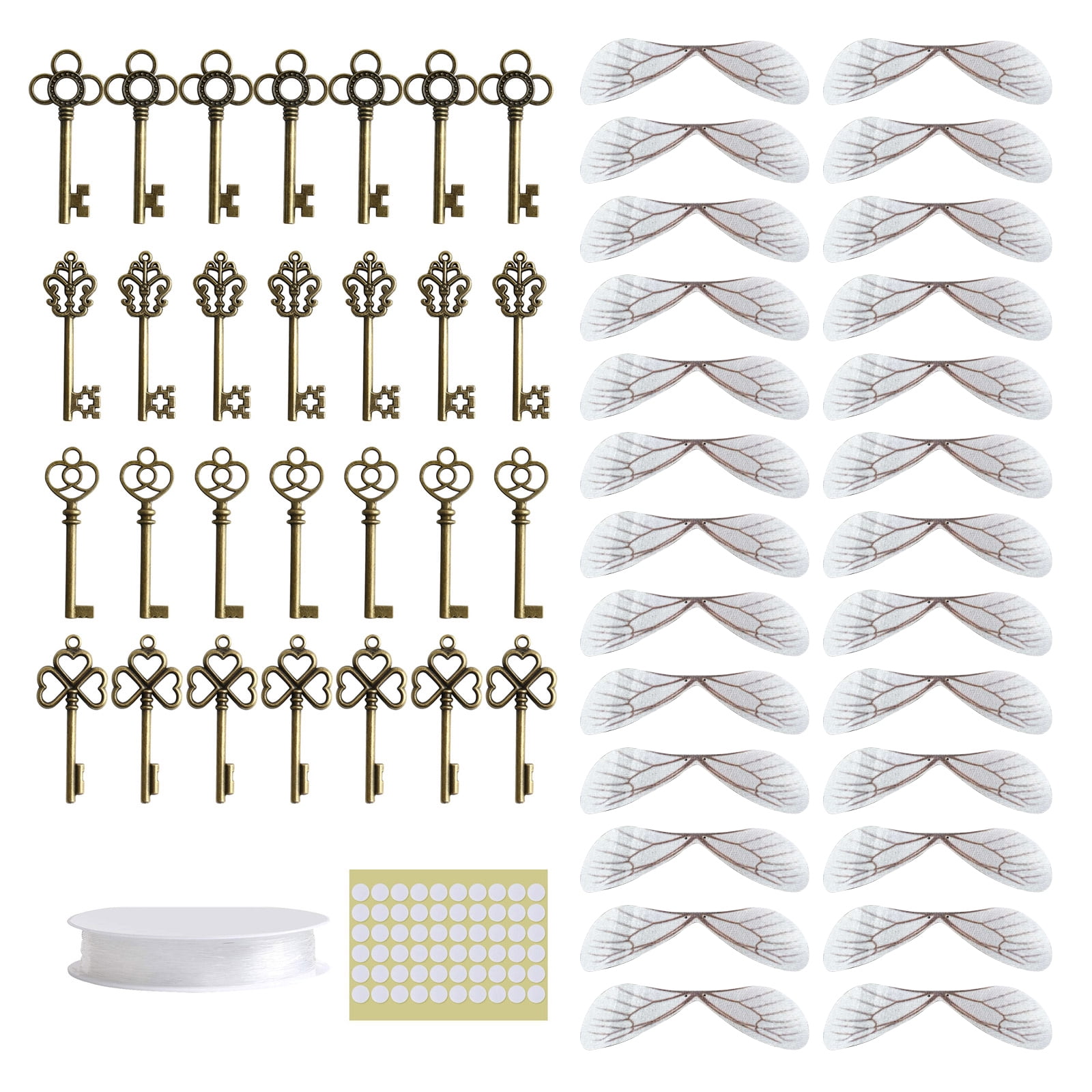 Vintage Skeleton Keys Flying Keys Charms with 28x for Room Decor ...