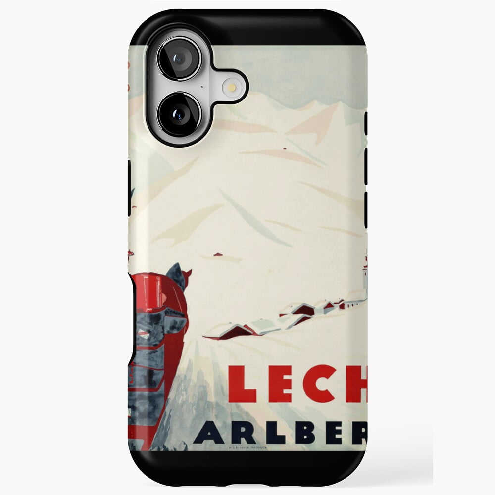 Vintage Ski Travel Art Deco Alpine Scene Phone Case for iPhone 17 to 11 ...