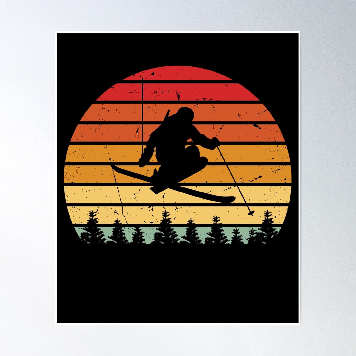 Vintage Skis, Retro Style, Freestyle Skis, Sports Poster Wall Art ...