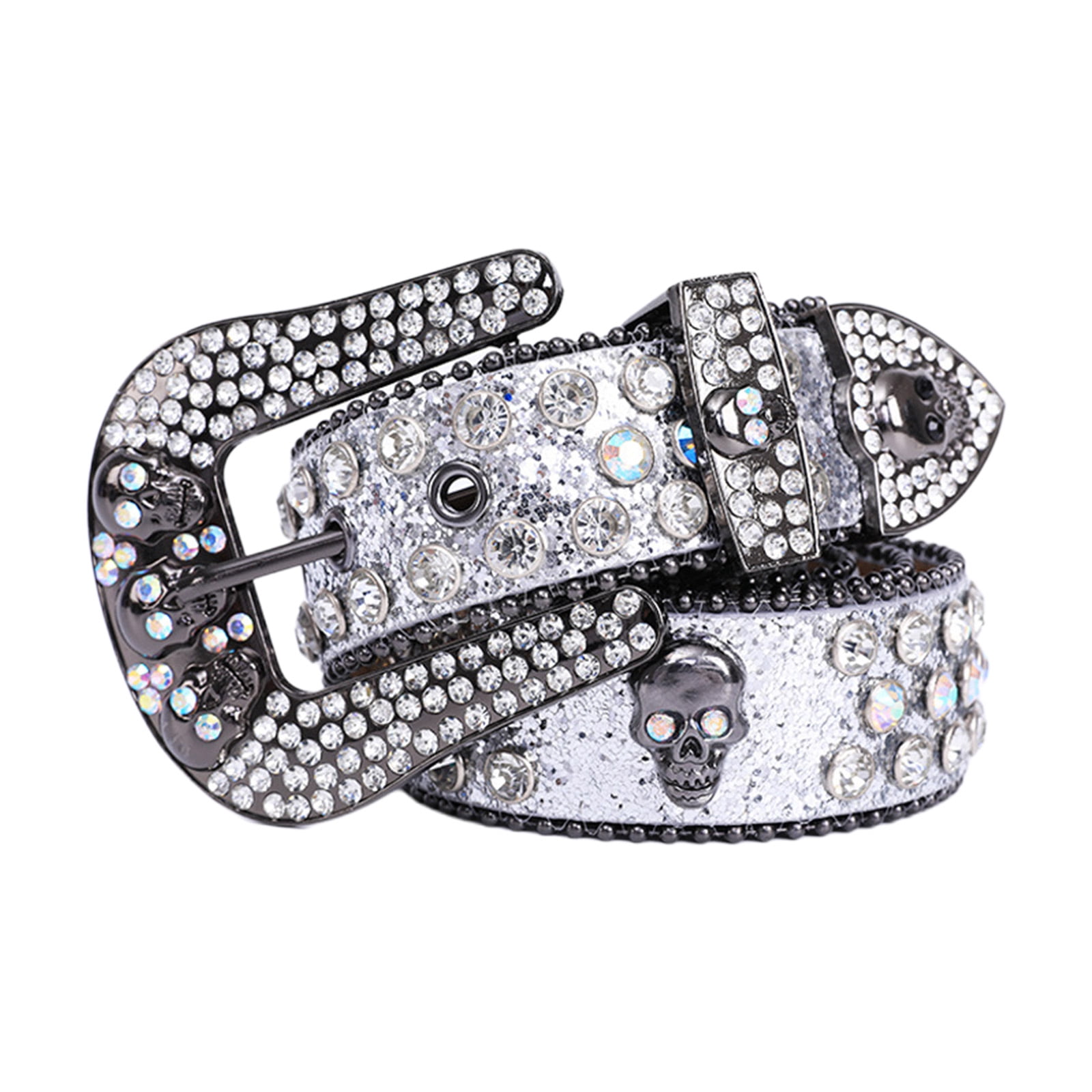 Vintage Skull Buckle Waist Belts for Women Wide Buckle Belt for Cowboy ...