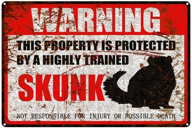 Vintage Skunk Aluminum Metal Sign,Warning Sign Pet Gift,This Property ...