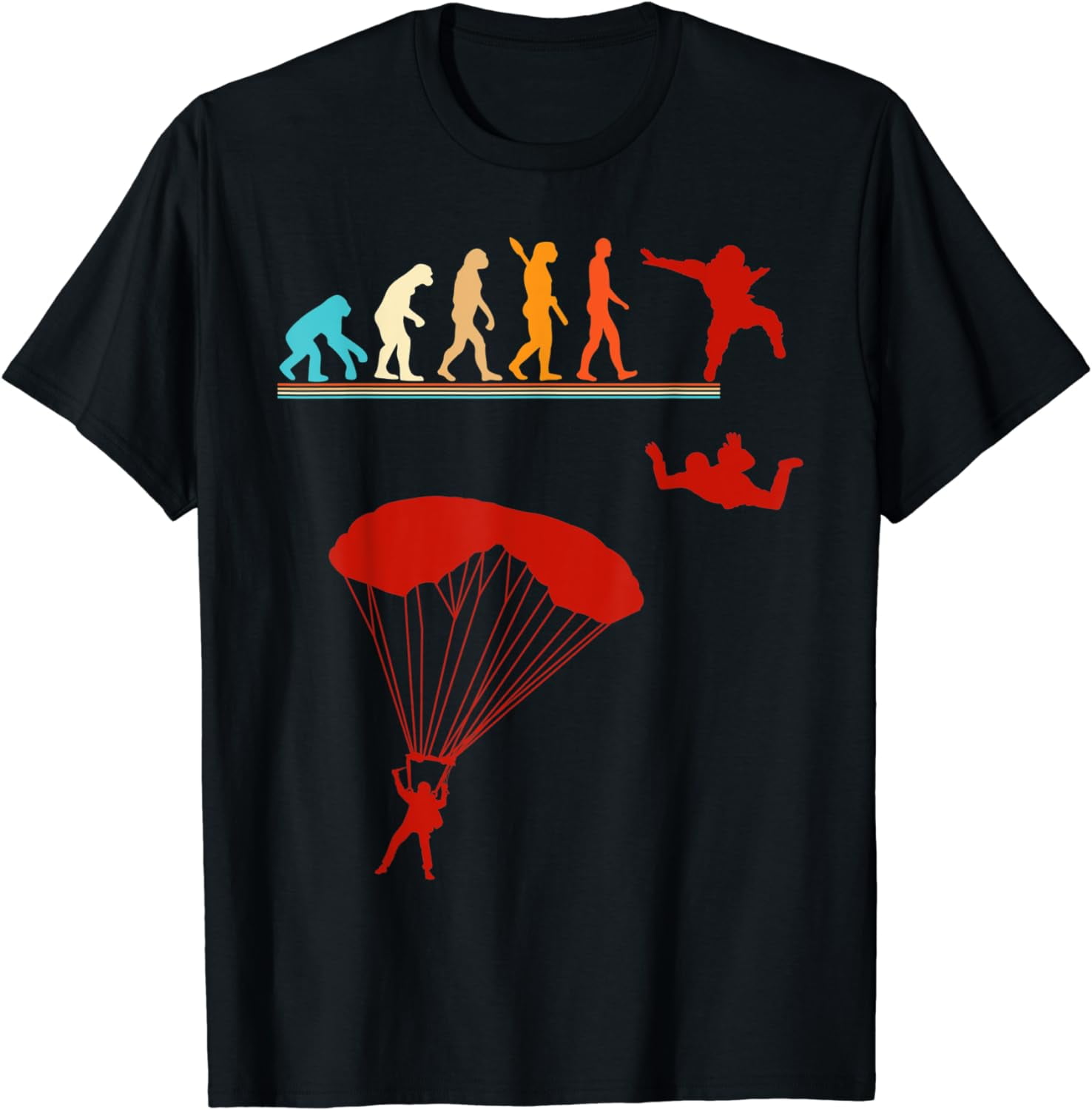 Vintage Skydiving Evolution skydive lovers parachute jump Cotton T-Shirt - Walmart.com