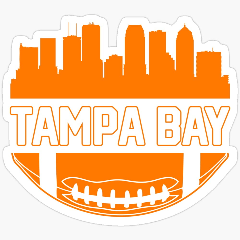 Vintage Skyline Tampa Bay Football Team Gameday Orange White Art ...