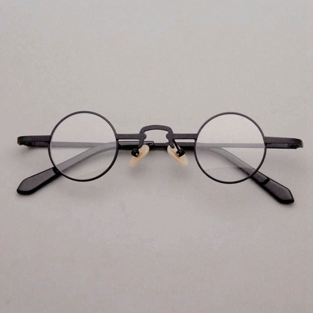 Vintage Small Round Glasses Frame Metal Black Classic Eyeglass Frame ...