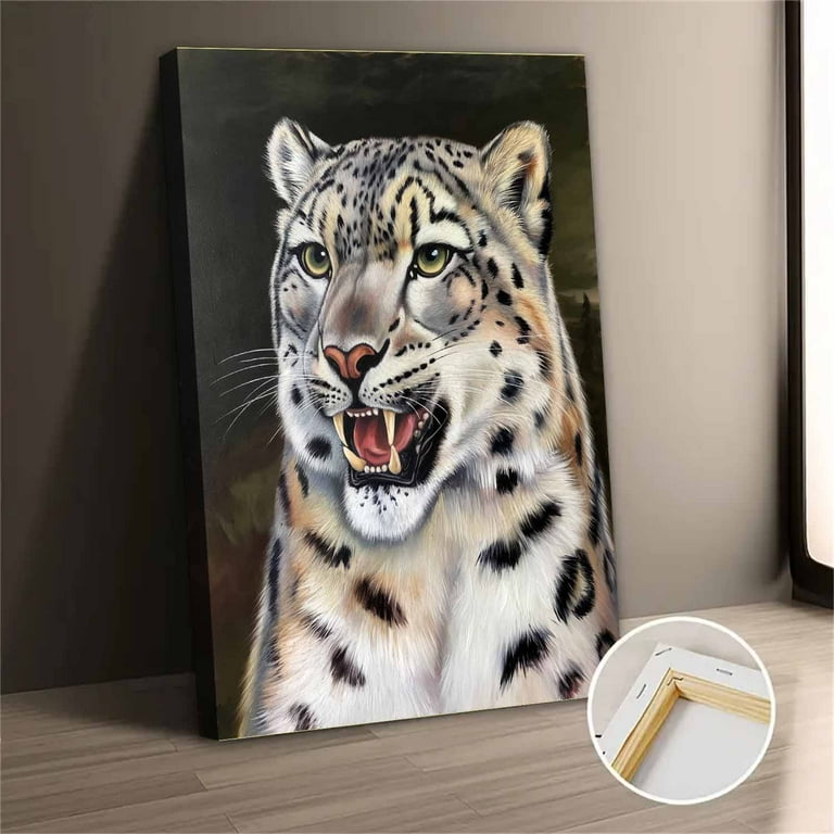 snow leopard canvas