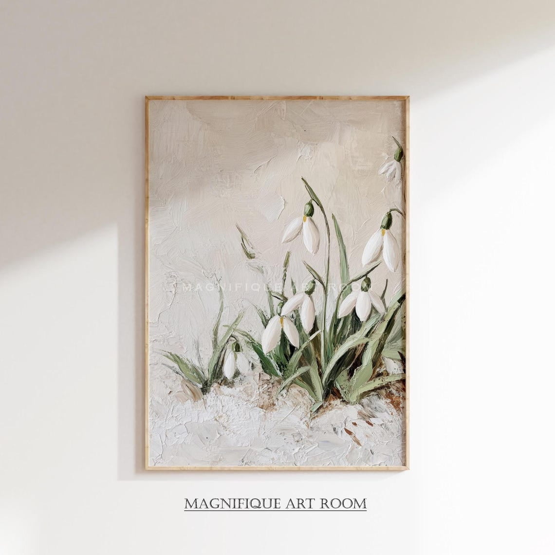 Vintage Snowdrop Poster, January Birth Flower Botanical Art, Rustic ...