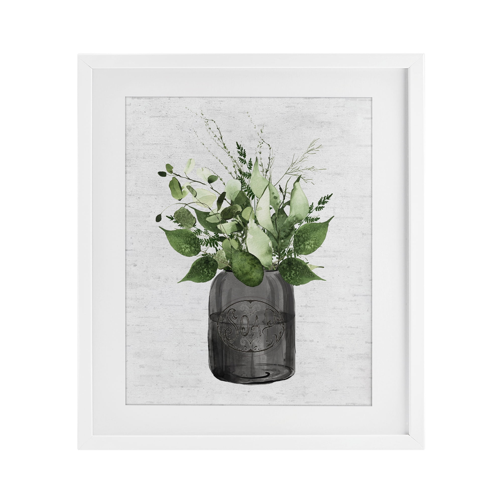 Vintage Soap Jar Herbs White Framed Print Under Glass, design by ...