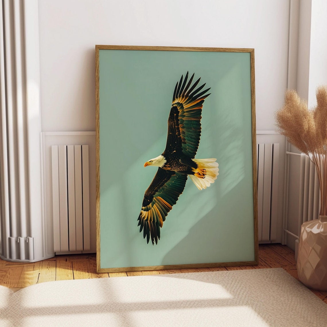 Vintage Soaring Bald Eagle Print Retro Outdoors Birding Poster Travel ...