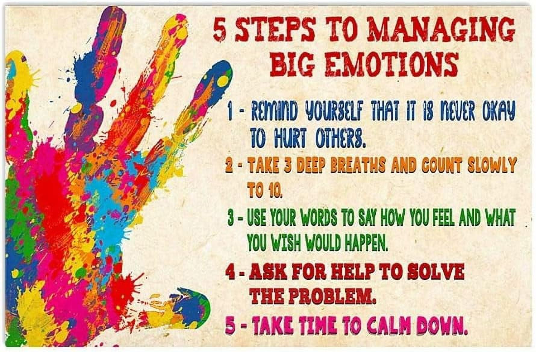 Vintage Social Worker 5 Steps to Managing Big Emotions Poster Vintage ...