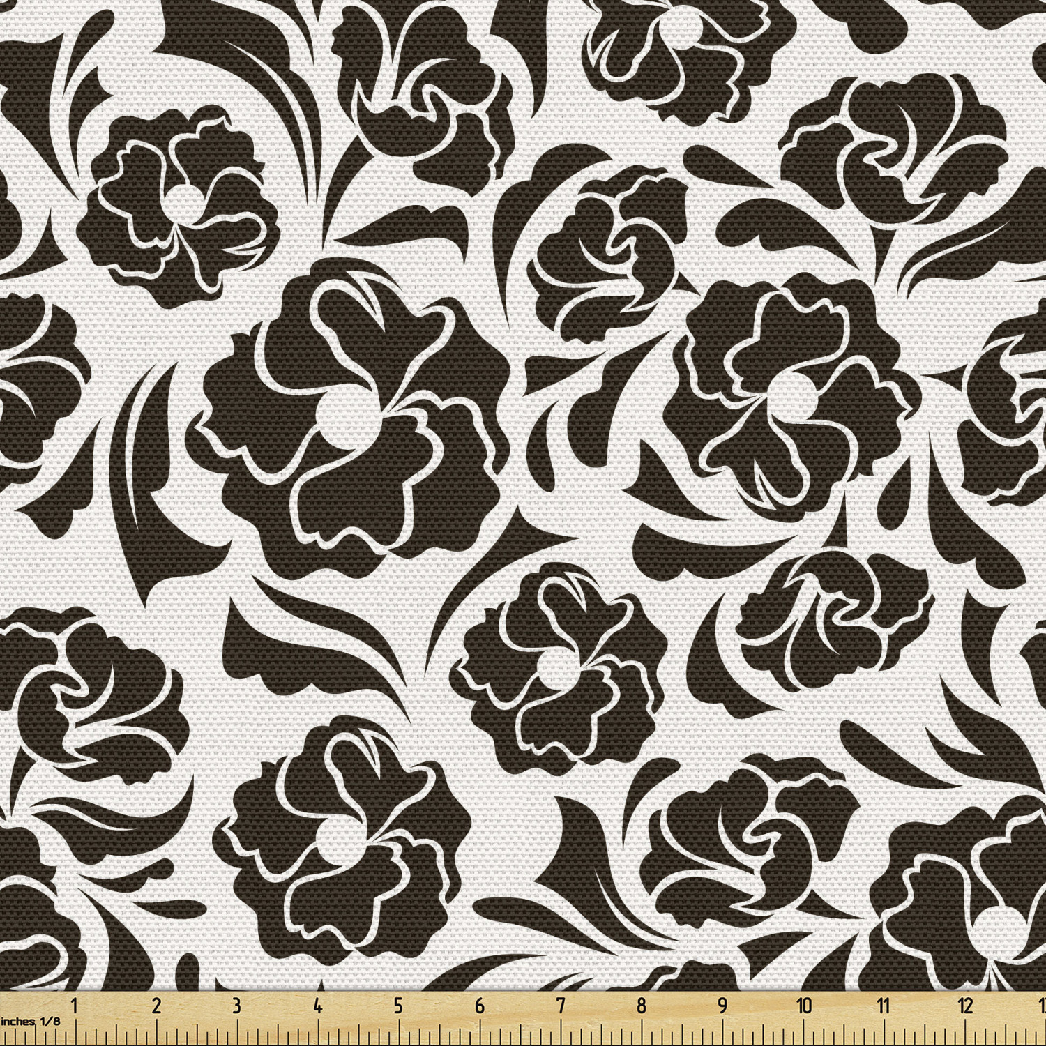 Ambesonne Vintage Fabric by the Yard Upholstery, Nostalgic Flora ...