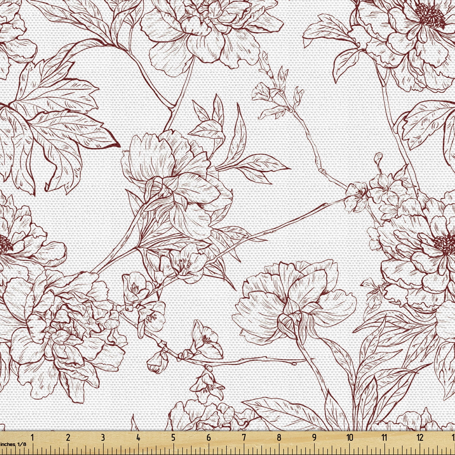 Ambesonne Vintage Fabric by the Yard Upholstery, Rustic Sprigs Wild ...