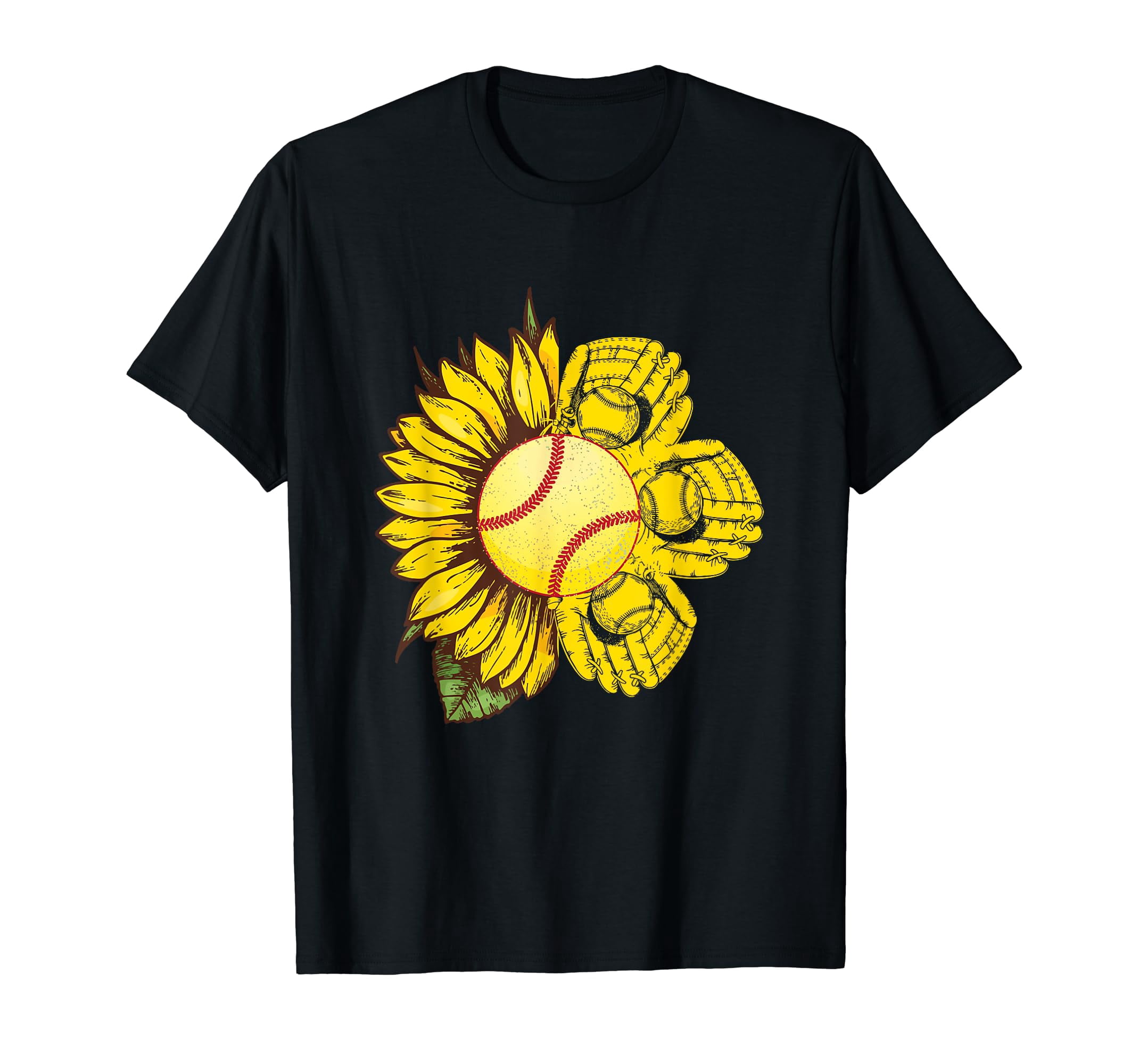 Vintage Softball Sunflower Mom Women Girl Mother Softball T-Shirt ...