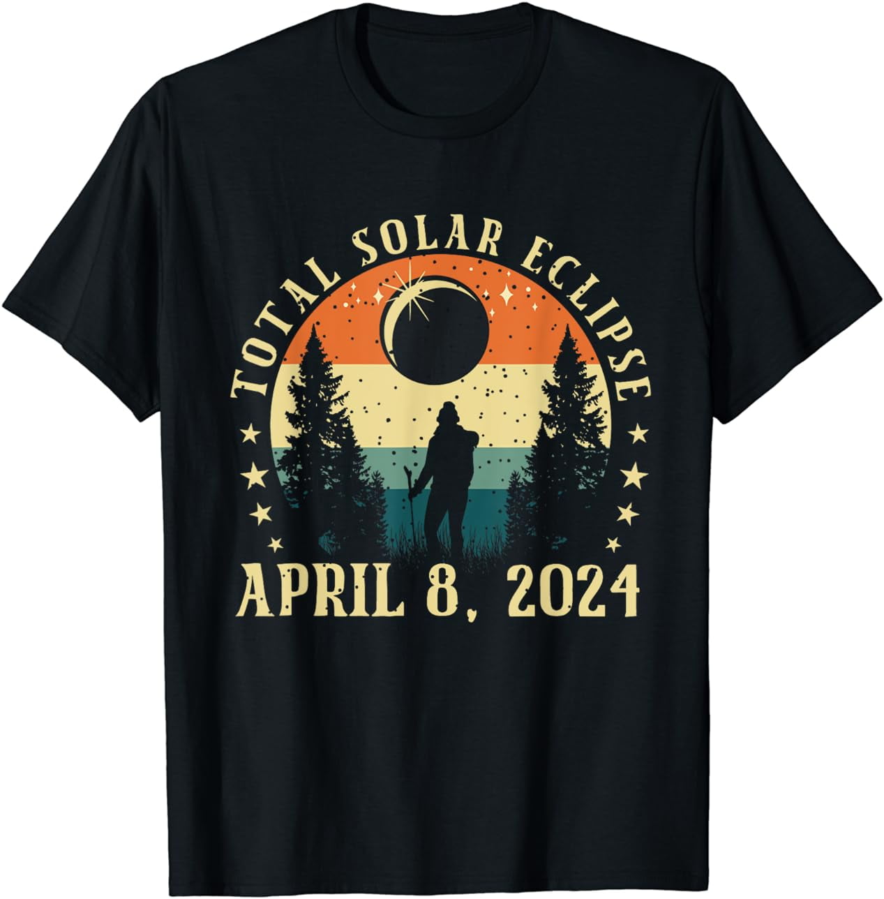 Vintage Solar Eclipse 2024 Totality Hiking April 8 2024 T-Shirt ...