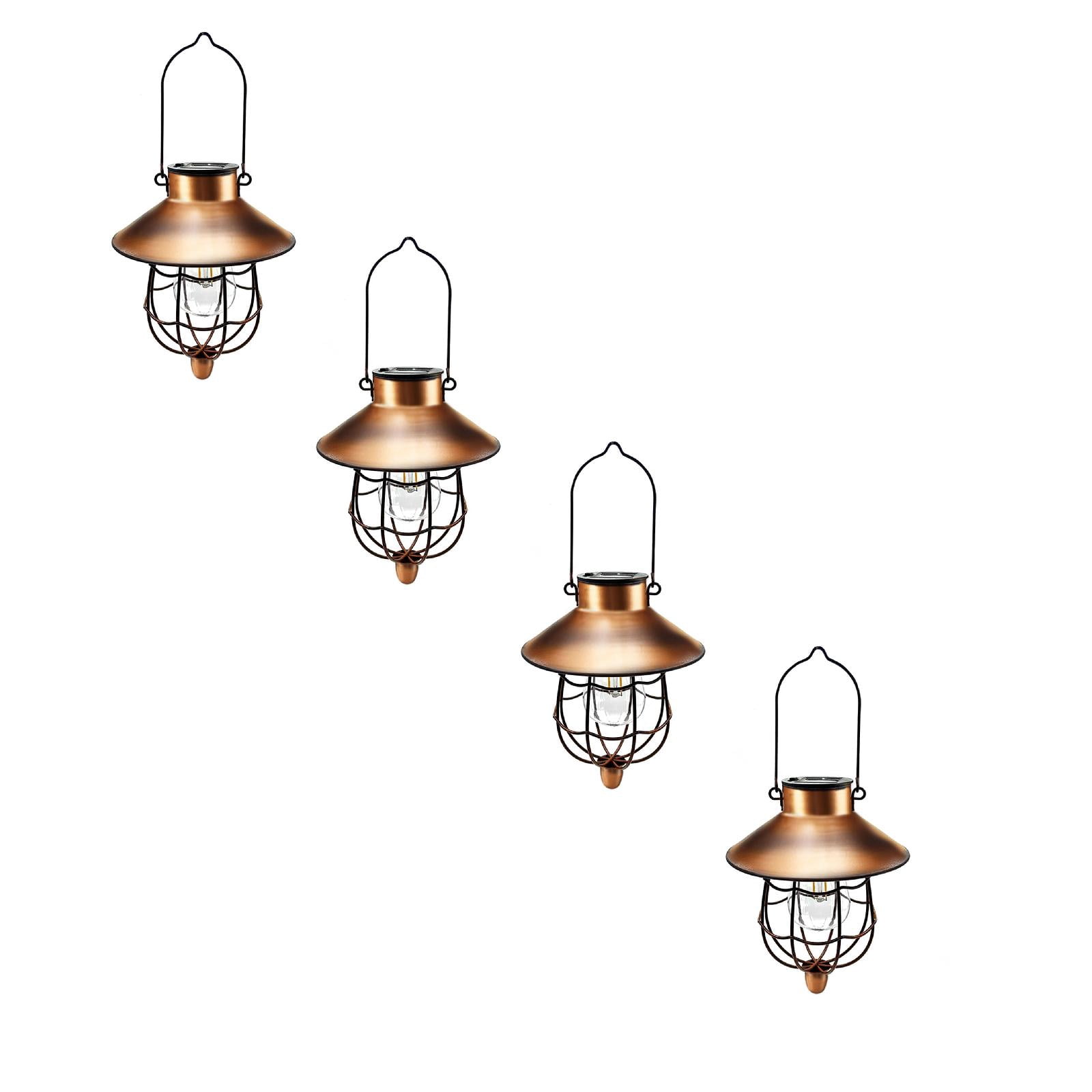 Vintage Solar Lanterns for Outdoor - Metal Hanging Solar Lights ...