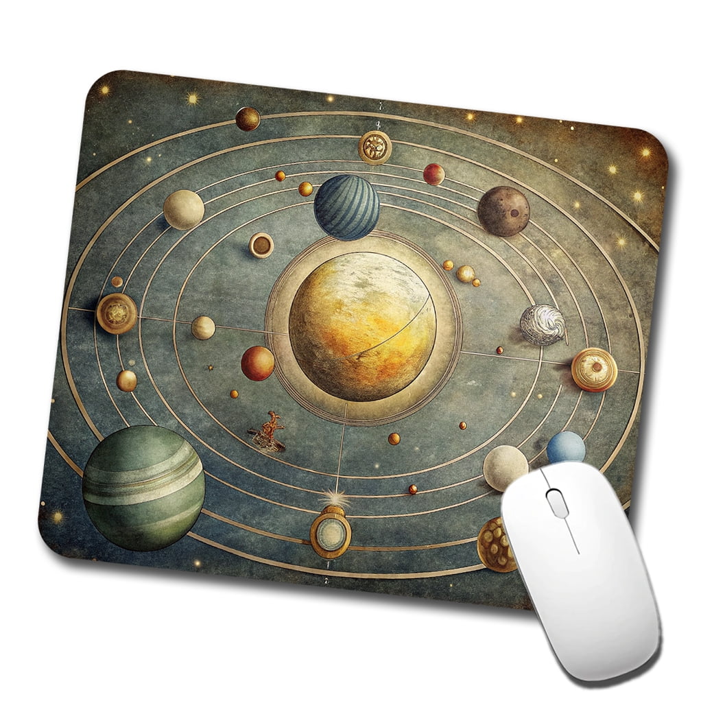 Vintage Solar System Map Mouse Pad Low Profile Gaming Mat - Walmart.com