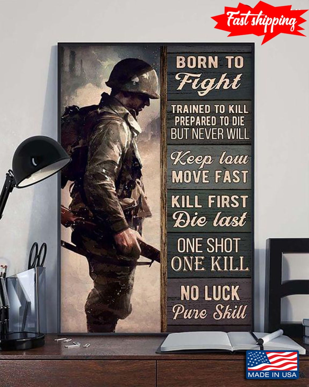 Vintage Soldier Born To Fight Trained To Kill Prepared To Die But Never ...