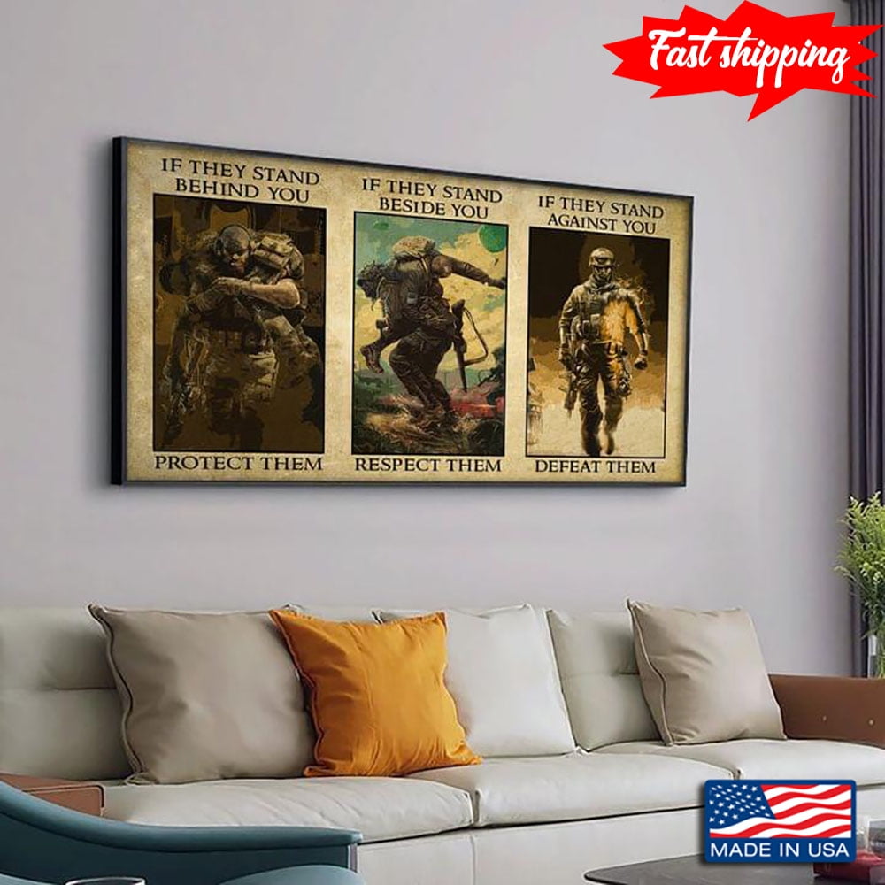 Vintage Soldiers Helping Each Other If They Stand Behind You Protect ...