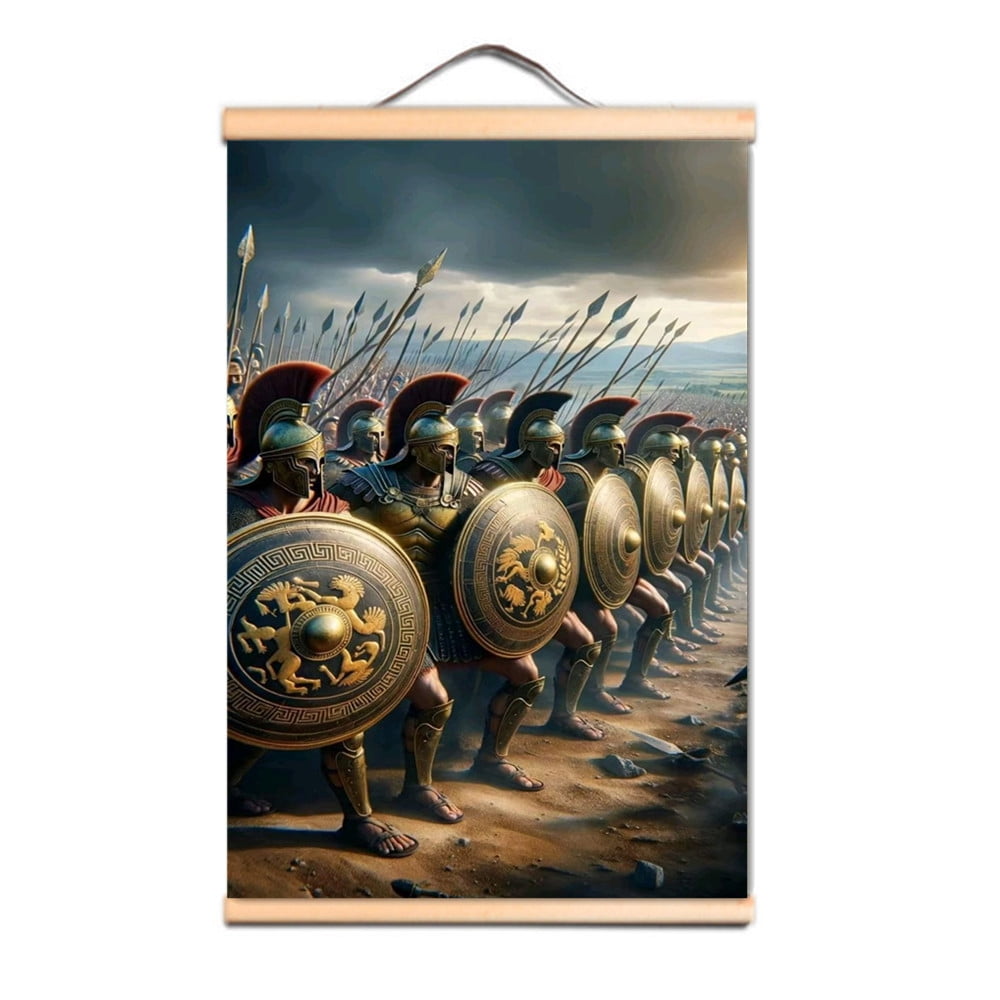 Vintage Solid Wood Scroll Painting of the Knights Templar: Medieval ...