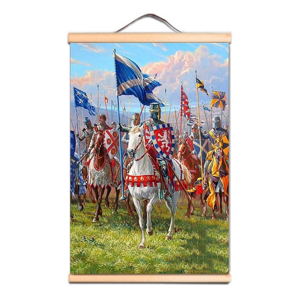 Vintage Solid Wood Scroll Painting and Wall Chart Wall Hanging Flag of ...