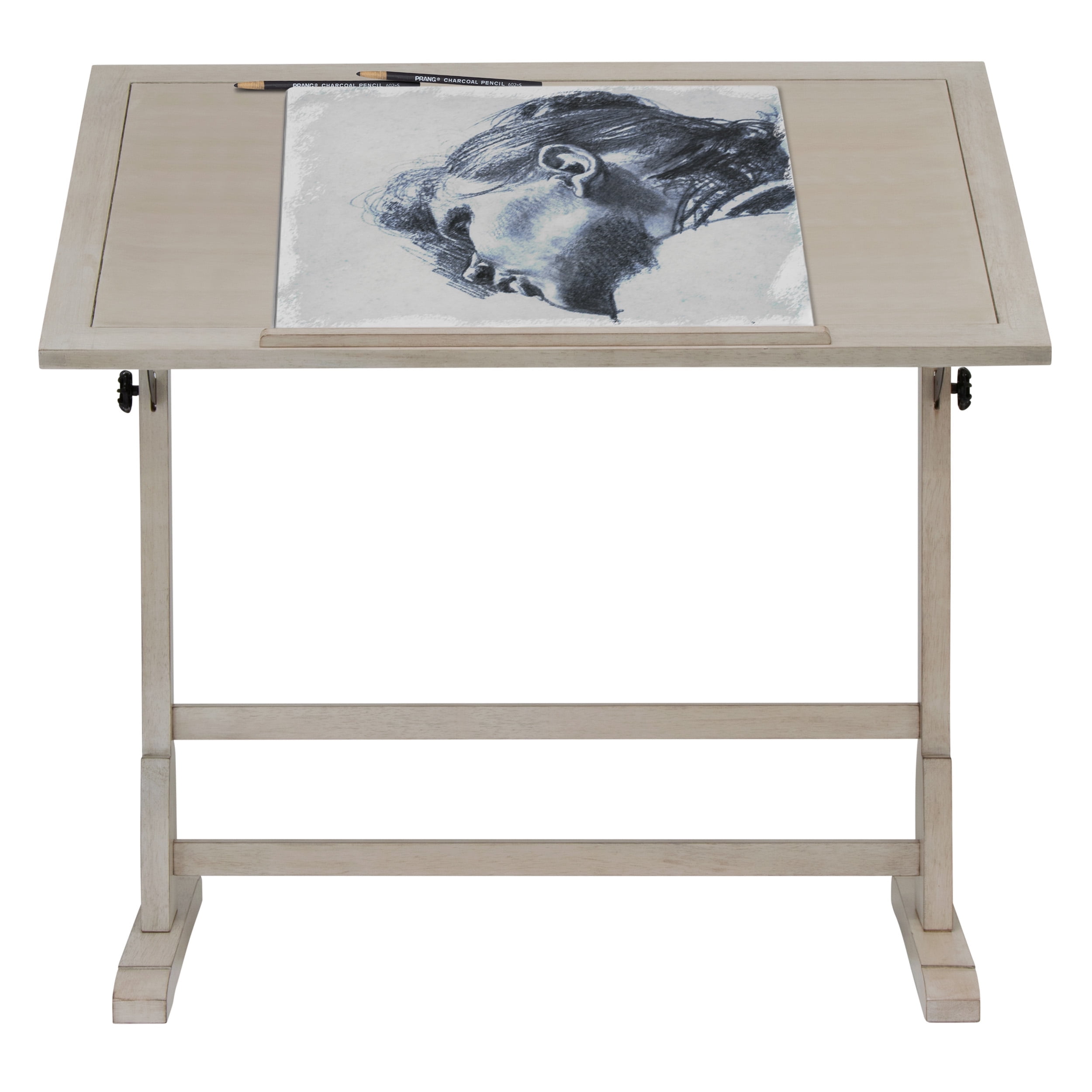 Studio Designs Vintage Solid Wood White Drawing/Drafting Table with 42 ...