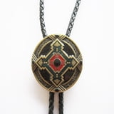 Vintage Southwest Celtic Cross Knot Oval Bolo Tie Wedding Leather ...