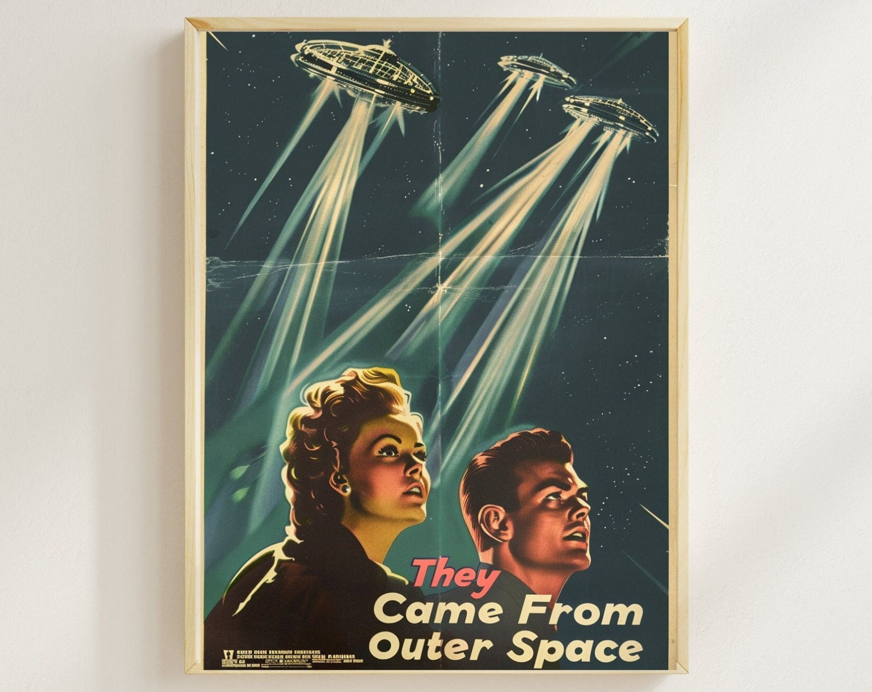 Vintage Space Art Poster 1950s Horror Movie Pop Fiction Poster Horror ...