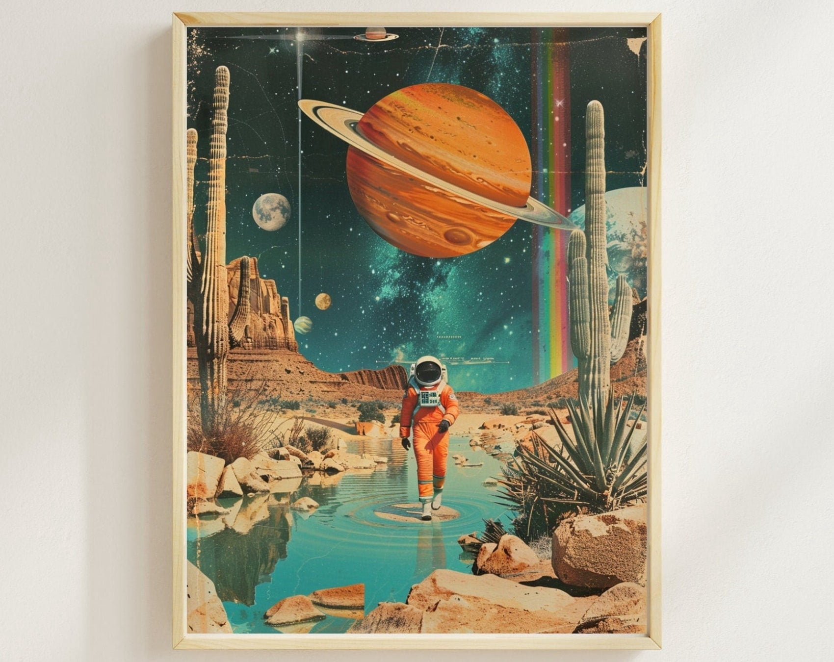 Vintage Space Art Scifi Collage Poster Space Travel Poster Vintage ...