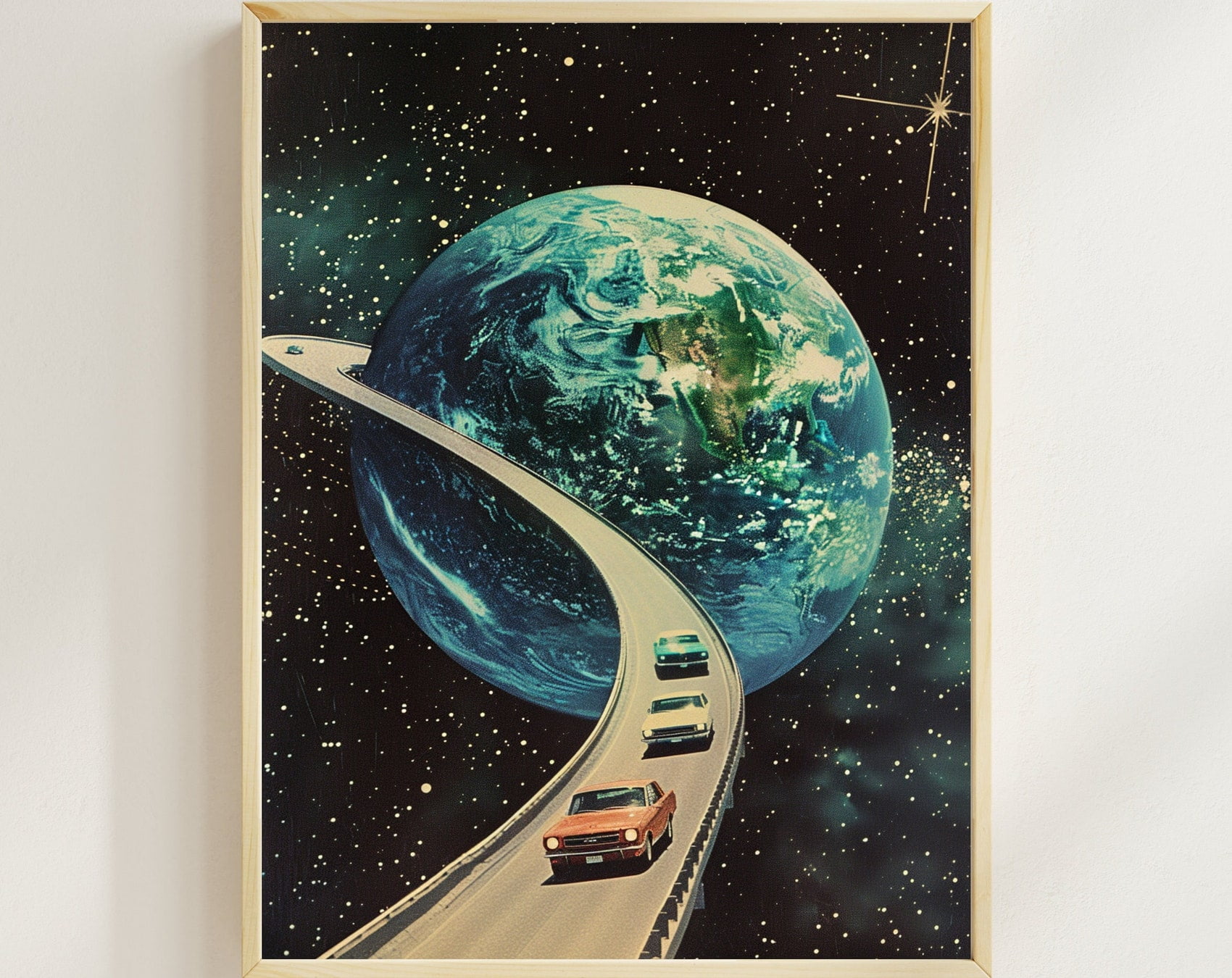 Vintage Space Poster Retro Futurism Space Poster Vintage Collage Sci-Fi ...
